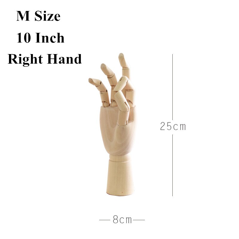 VILEAD 7&10&12 Inch Wood Hand Figurines Rotatable ... – Grandado
