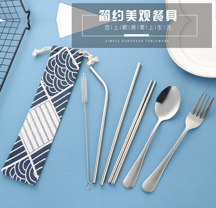 7x Portable cutlery stainless steel fork spoon kni... – Vicedeal