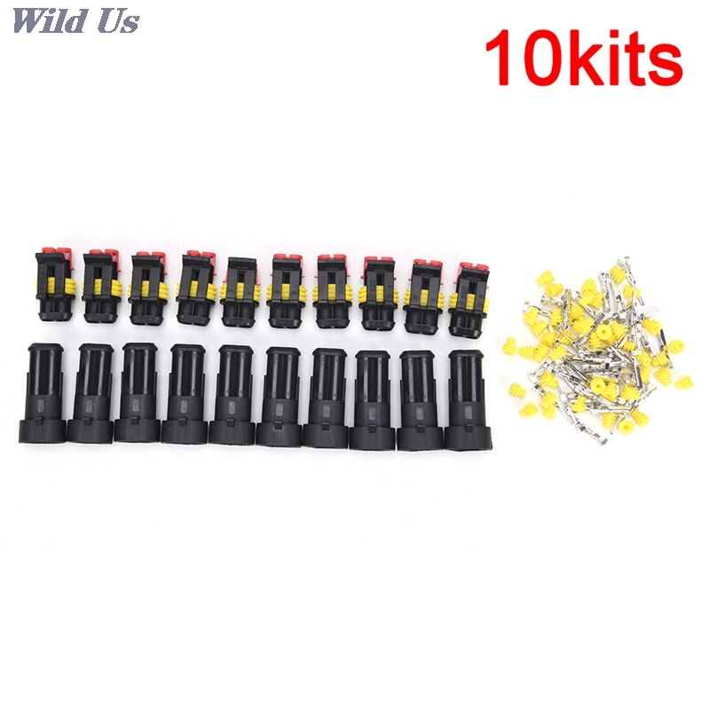 10 Kits/lot 2 Pin Way Sealed Waterproof Electrical... – Grandado
