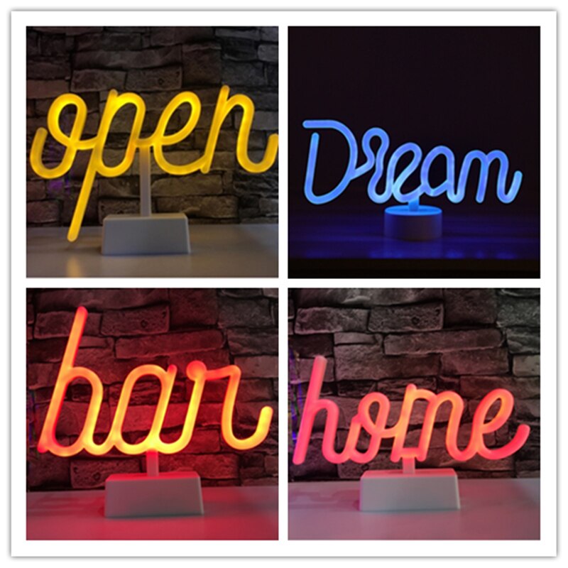 LED Neon Lights Table Lamp Letter Sign Art Decorat... – Vicedeal