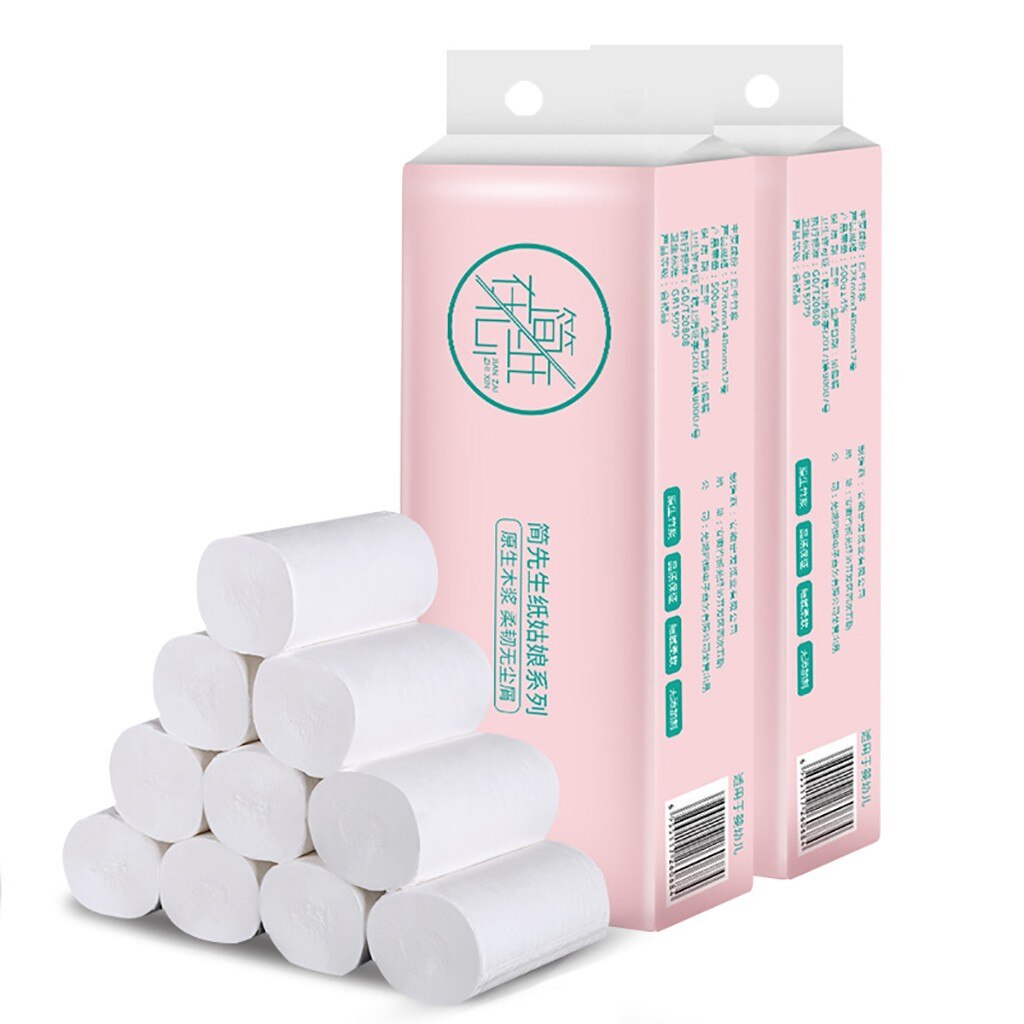 4 Ply 12 Rolls Toilet Paper Bulk Rolls Bath Tissue... – Grandado