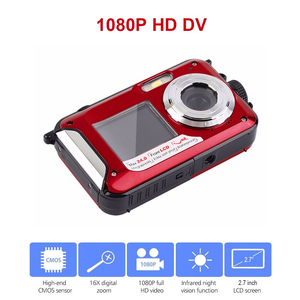 Dual Screen Underwater Digital Camera Selfie Video... – Grandado