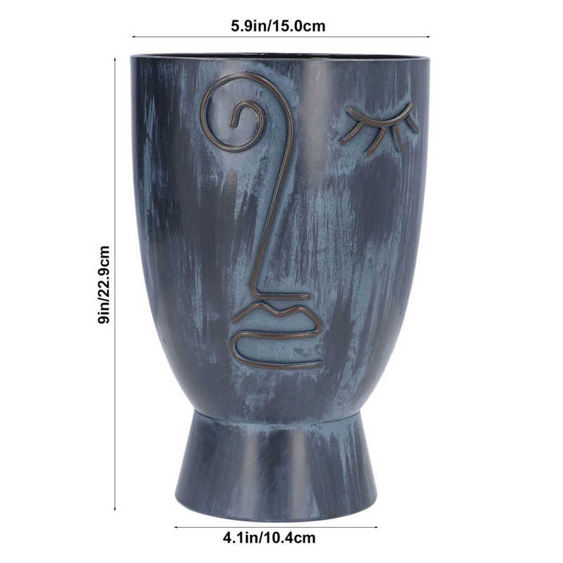 Wrought Iron Face Planter Pot Face Planter Pot Eth... – Grandado