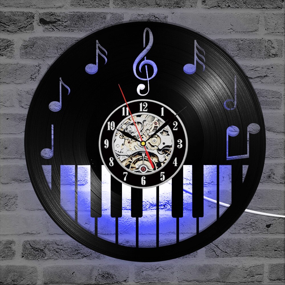Piano Keybord Luminous Vinyl Record Clock and Anti... – Vicedeal