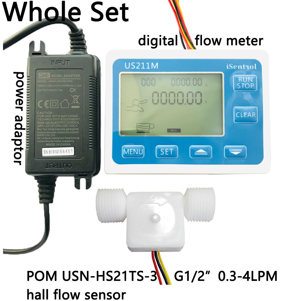 US211M USN-HS21TS-3 0.3-4LPM Flow Meter Totalisato... – Vicedeal