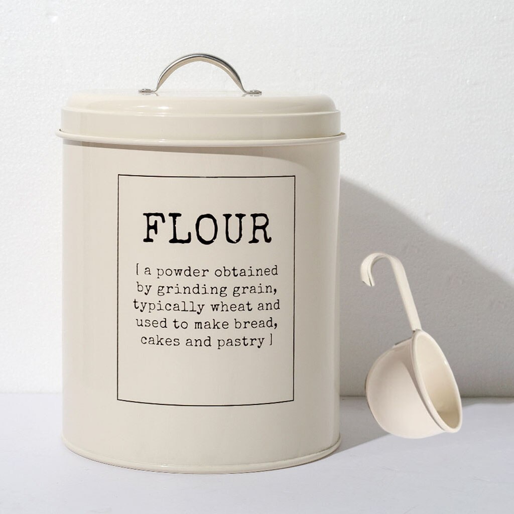 Rustic Metal Food Rice Flour Storage Tin Jar 5L Co... – Vicedeal