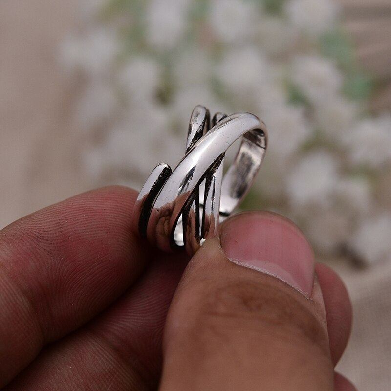 100% 925 Sterling Silver Simple Cross Lady Ring Je... – Grandado