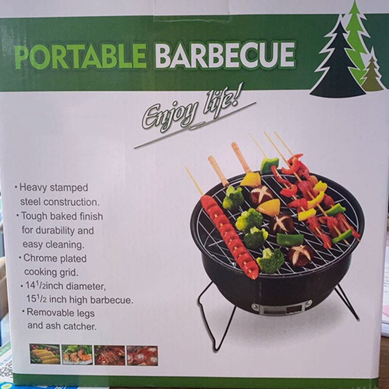 Draagbare Bbq Grill Ronde Barbecue Rek Rvs Mini Bb... – Vicedeal