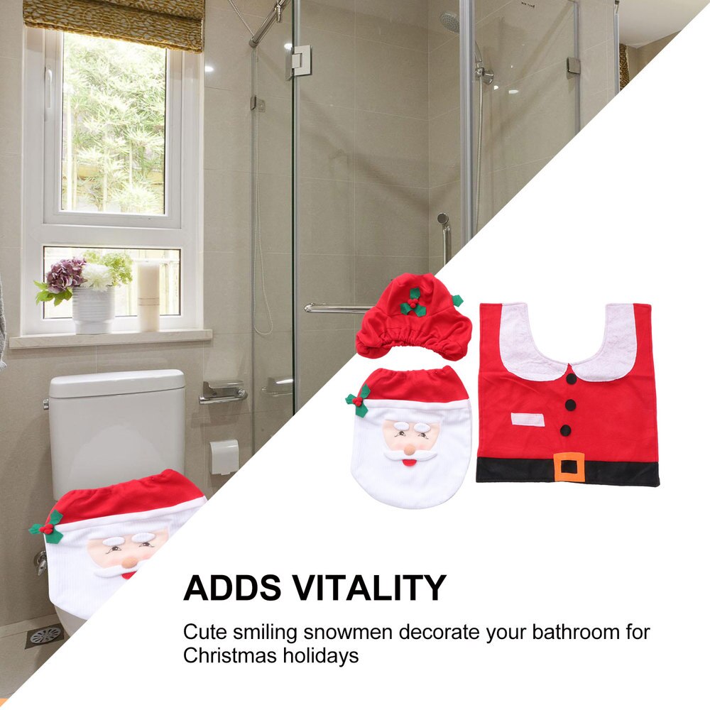 1 Set Claus Toilet Cover Xmas Napkin Cover Santa T... – Grandado