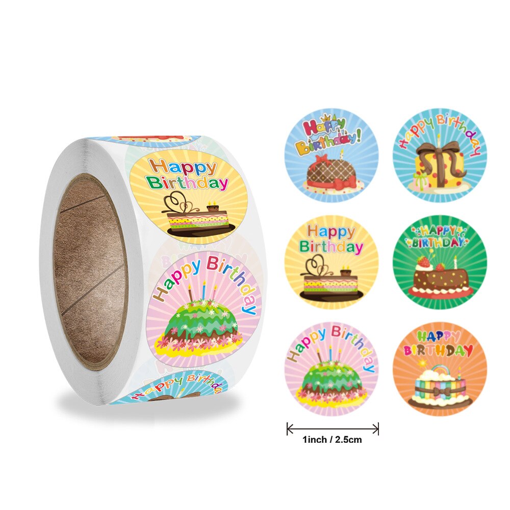 100-500pcs Cute Happy Birthday Stickers Birthday D... – Vicedeal