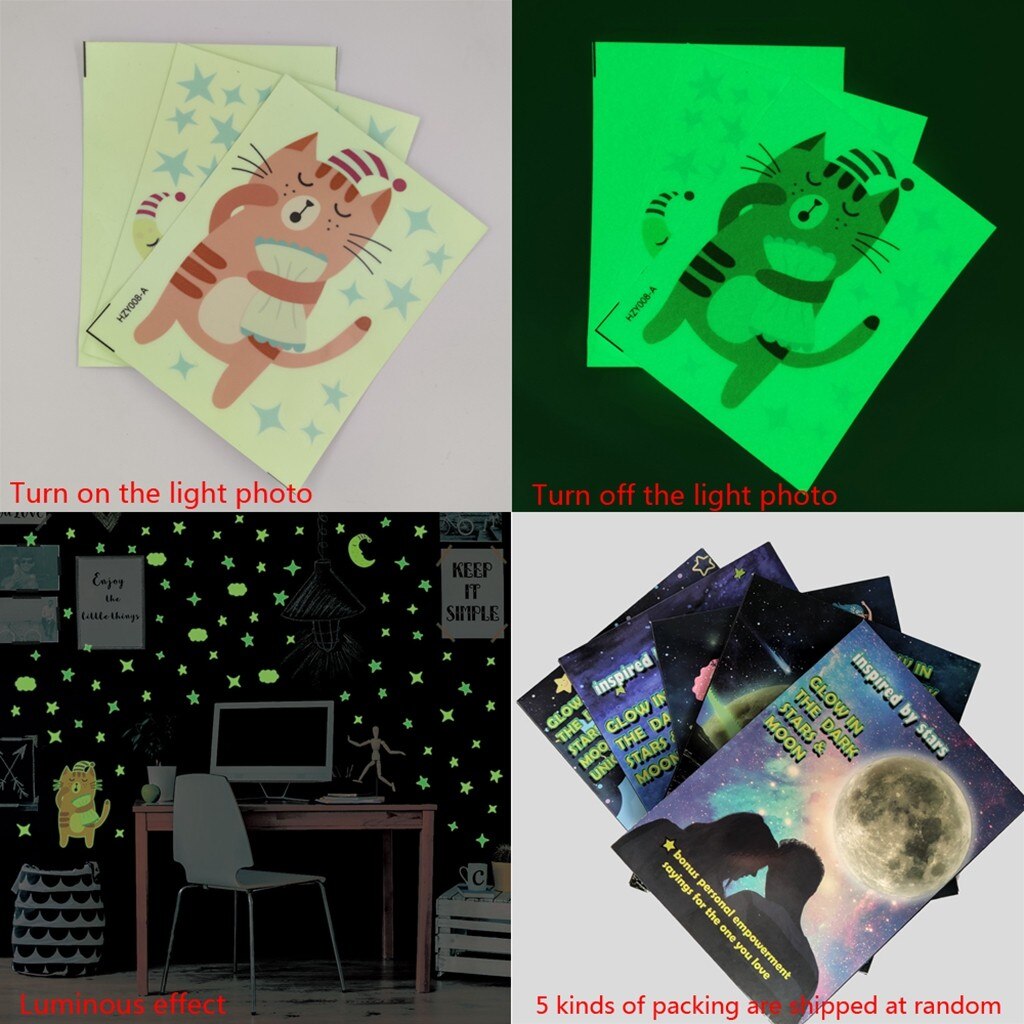 decoration Glow Stickers star animals Fluorescent ... – Grandado