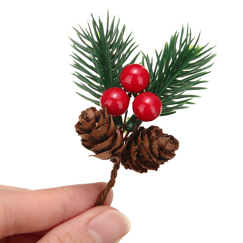10Pcs Kunstmatige Bloem Kerst Groen Berry Pine Con... – Grandado