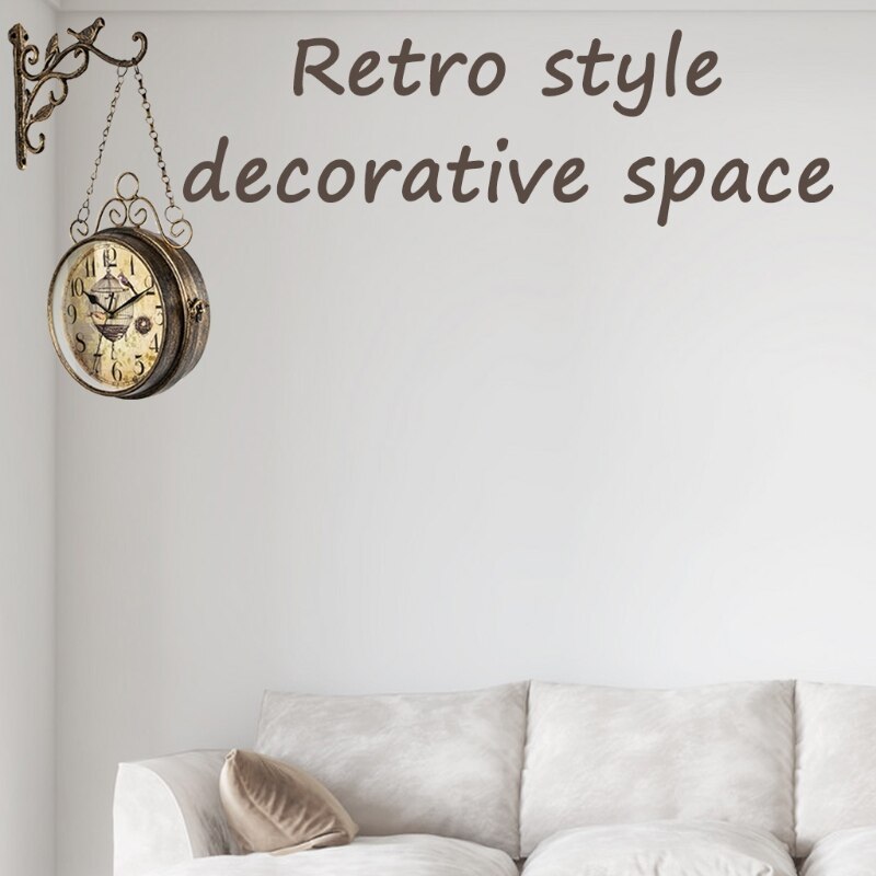 Vintage Antique Double Sided Wall Clock Battery Po... – Grandado