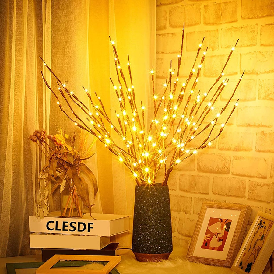 73CM LED Rose Flower Branch Light 20 Bulbs Christm... – Grandado