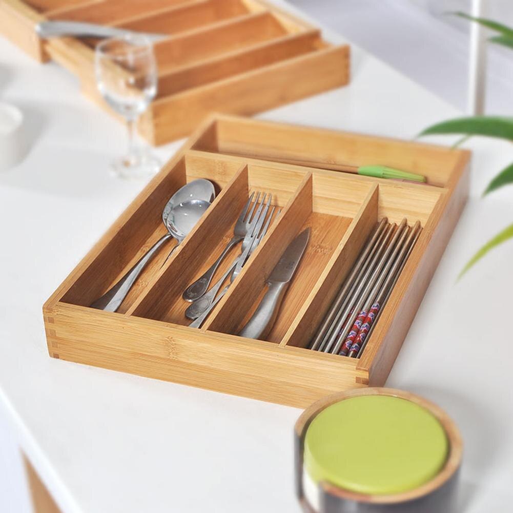 5-Grid Cutlery Storage Box Expandable Cutlery Tray... – Grandado