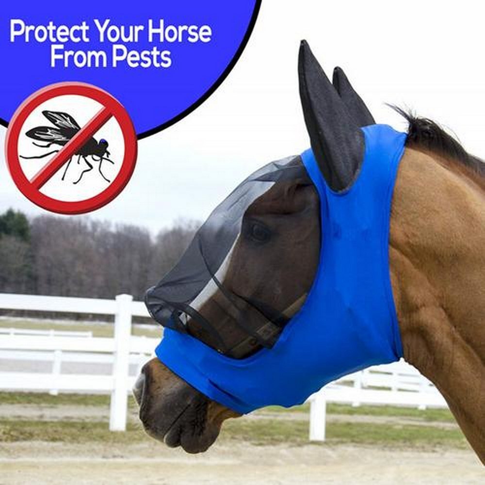 Equestrian Horse Fly Mask Pony Cob Nose Face Prote... – Grandado