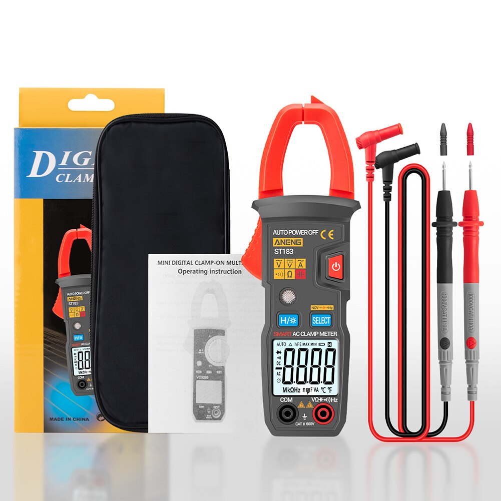 ST183 True RMS 6000 Counts Clamp Multimeter Voltage Tester Current ...