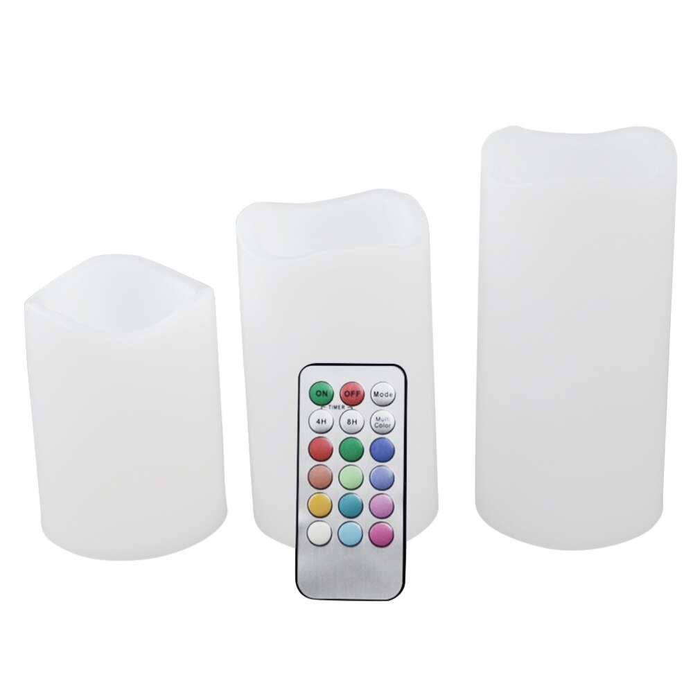 3PCS Battery Operated LED Pillars Candle with and ... – Vicedeal