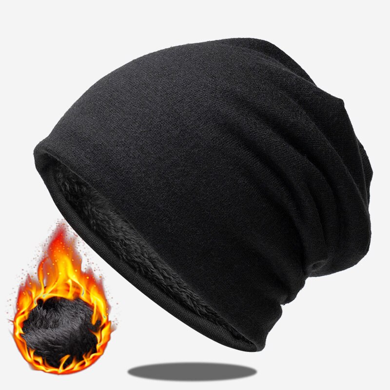 Winter Fleece knit CapThermal Warm Caps Running Sp... – Grandado