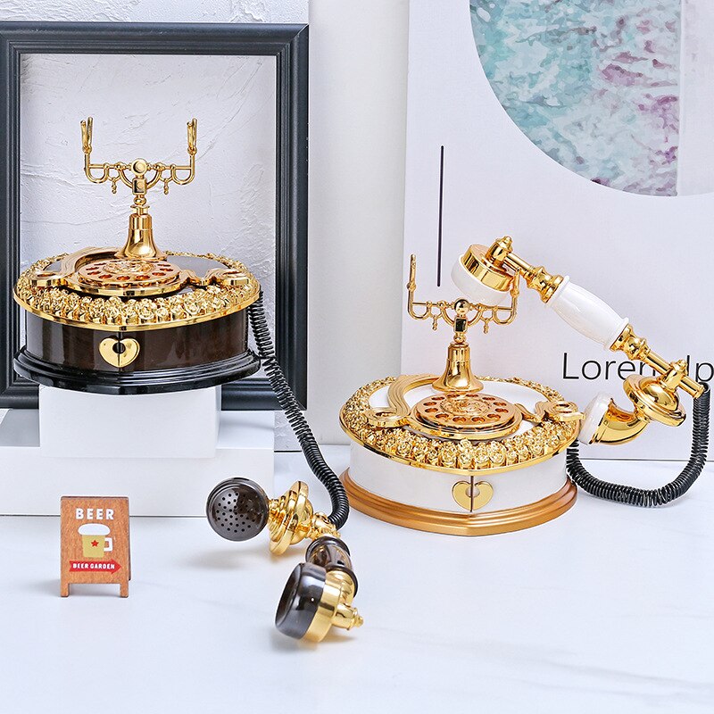Nordic Style Vintage Telephone Music Box Dial Tele... – Grandado