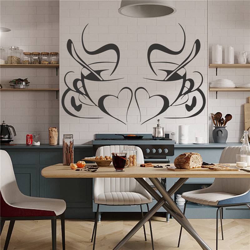 Wall Stickers Cups Kitchen DIY 2 Coffee Vinyl Art ... – Vicedeal