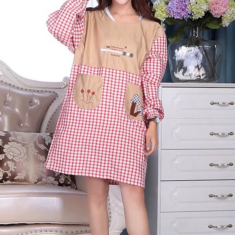 Mode Waterdichte Vrouw Keukenschort Lange Mouw Sch... – Vicedeal