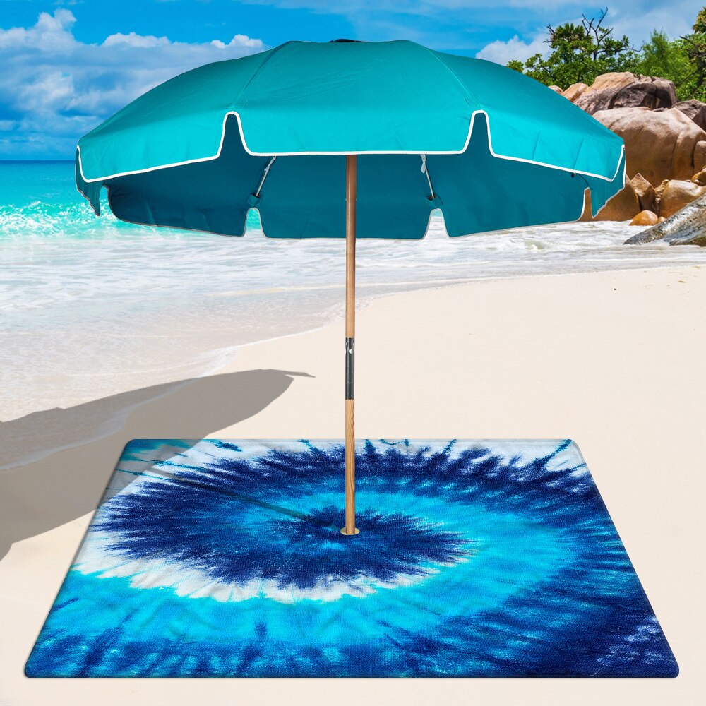 Band Tie Dye Square Beach Mat with 8CM Hole for Be... – Vicedeal