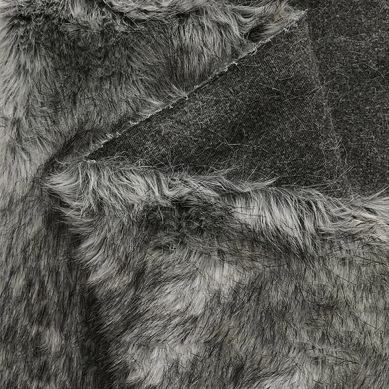 Grijs Lange Pluche Stof Voor Diy Patchwork Jas Hoe... – Grandado