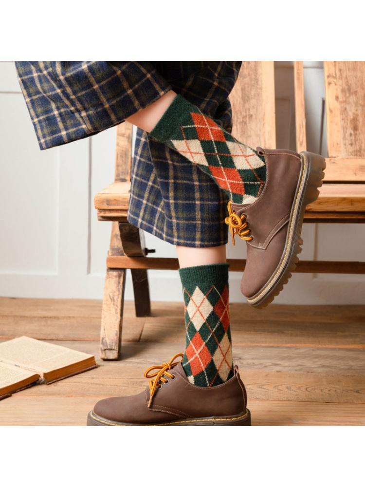 Frauen Winter Dicke Stricken Warme Crew Socken Vin... – Grandado