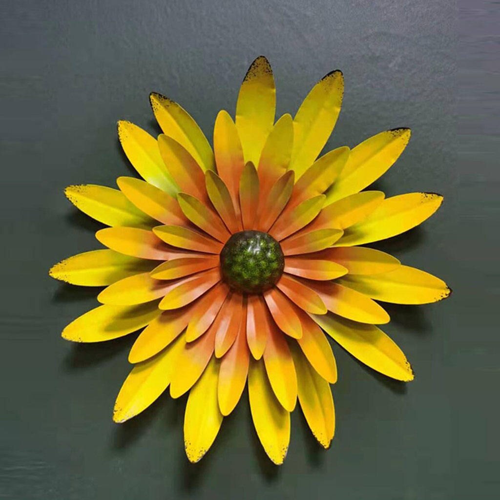 Metal Flower Garden Wall Decor Colorful Outdoor Fe... – Vicedeal