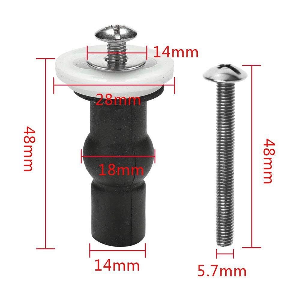 Toilet Seat Top Fix Screws Fixings 2 Pairs Univers... – Vicedeal