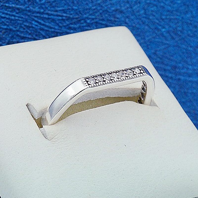 Originele Handtekening Fonkelende Bar Stapelen Rin... – Grandado Originele Handtekening Fonkelende Bar Stapelen Rin... – Grandado