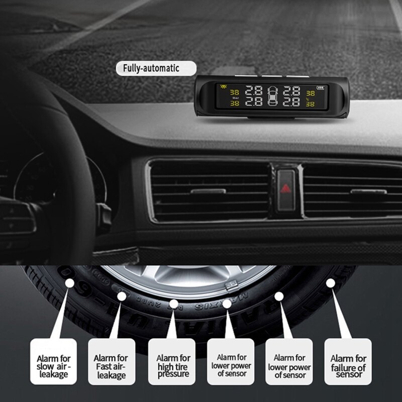 Low Tire Alarm Car Tire Pressure Monitoring System... – Grandado