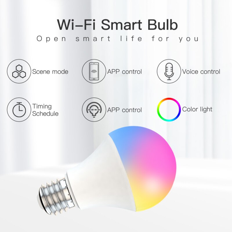 15W WiFi Smart Light Bulb E27 B22 Dimmable RGB+CCT... – Grandado