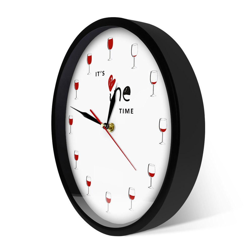 It's Wine Time Wall Clock Alcohol Wine Glass Decor... – Grandado