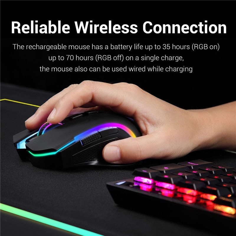 Redragon M602KS Wireless Gaming Mouse LED RGB Back... – Grandado