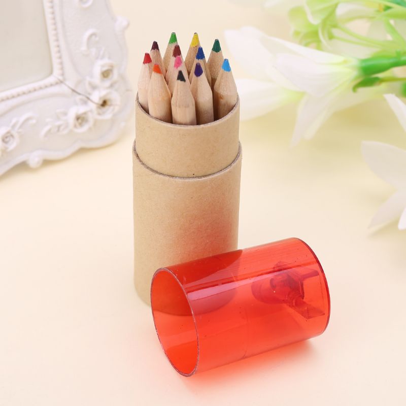 12Pc Wooden 12 Colors Painting Writing Pencils W/ ... – Vicedeal