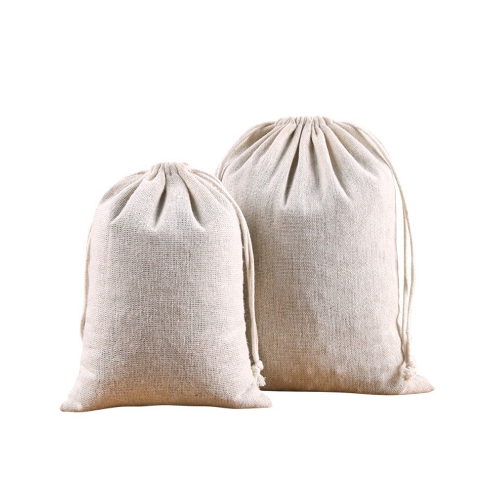 50Pcs Cotton Linen Bag Drawstring Bag White Cloth ... – Grandado
