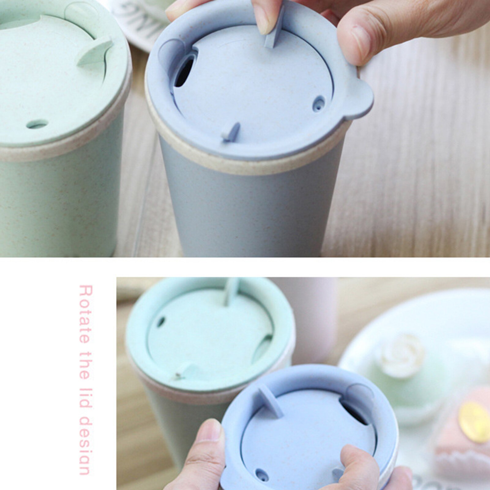 Travel Mug Leakproof Double-wall Insulation Wheat ... – Vicedeal