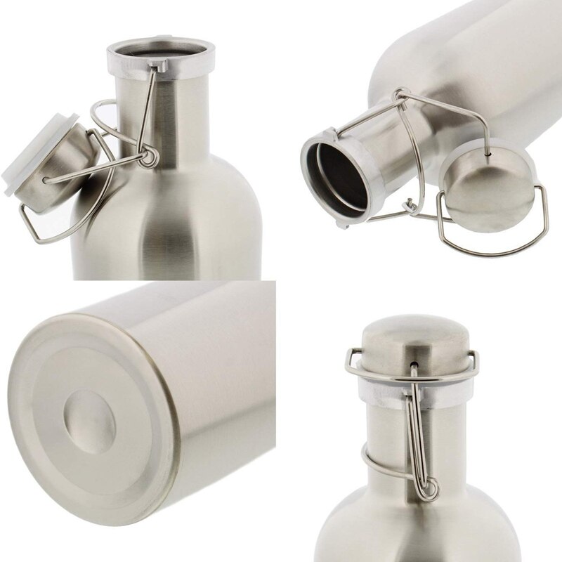 Stainless Steel Beer Growler 33 Oz 1L Flip Top Sin... – Grandado