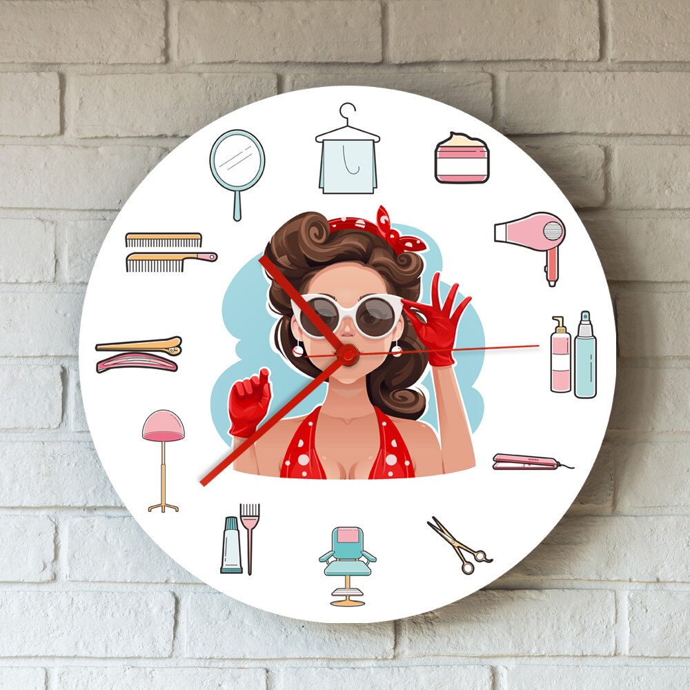 Pin-Up Girl Wearing Sunglasses Hair Salon Equipmen... – Grandado