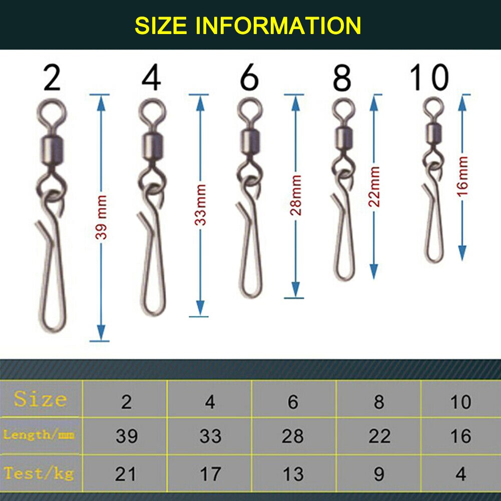 Nieuw 100 Pcs Rolling Swivel Lager Vat Vissen Snap... – Vicedeal