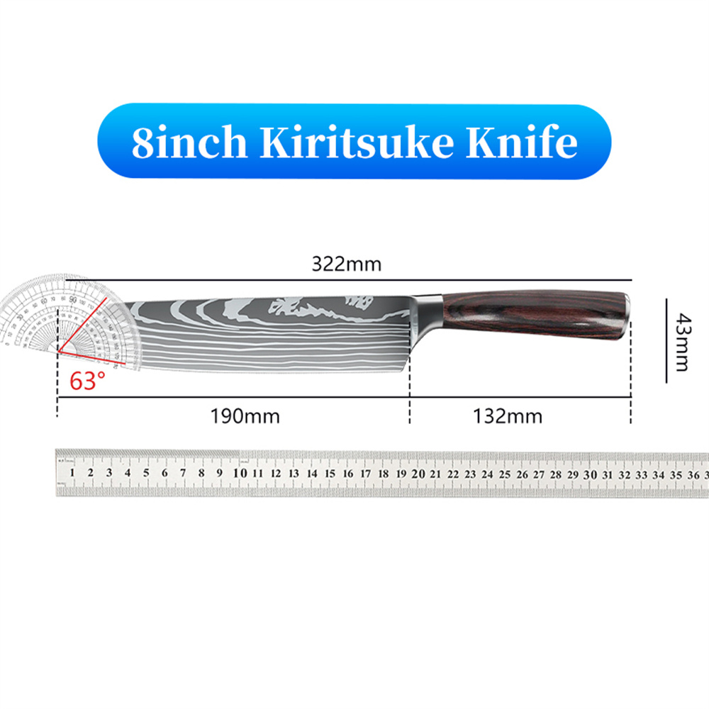 Kiritsuke Messer 8 Zoll Damaskus japanischen Stahl... – Grandado