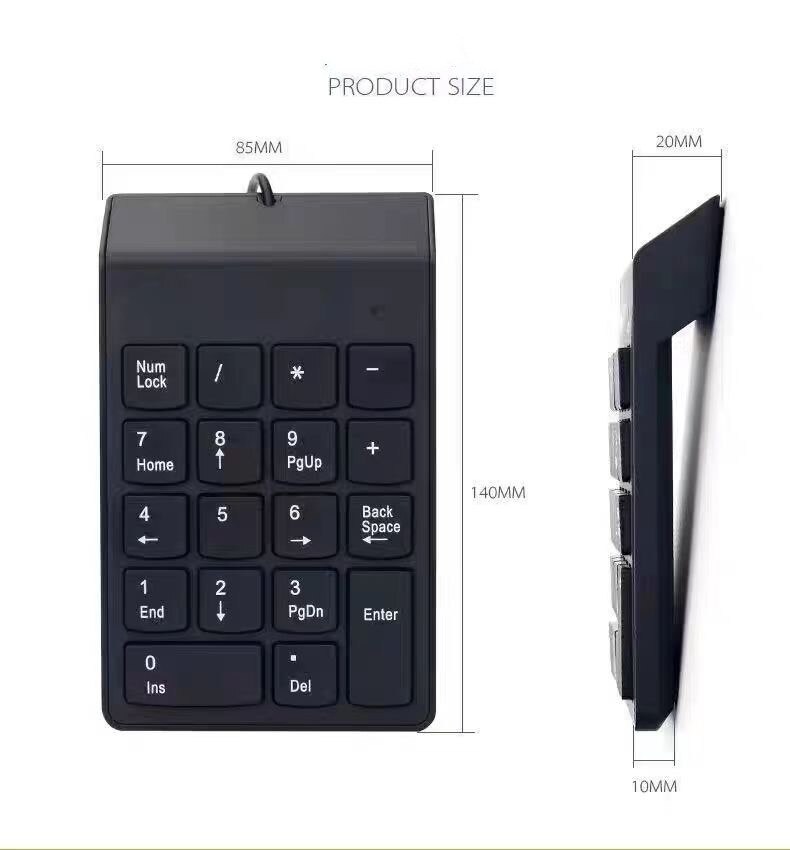 USB Numeriek Toetsenbord Draad Numpad Digitaal 19-... – Grandado