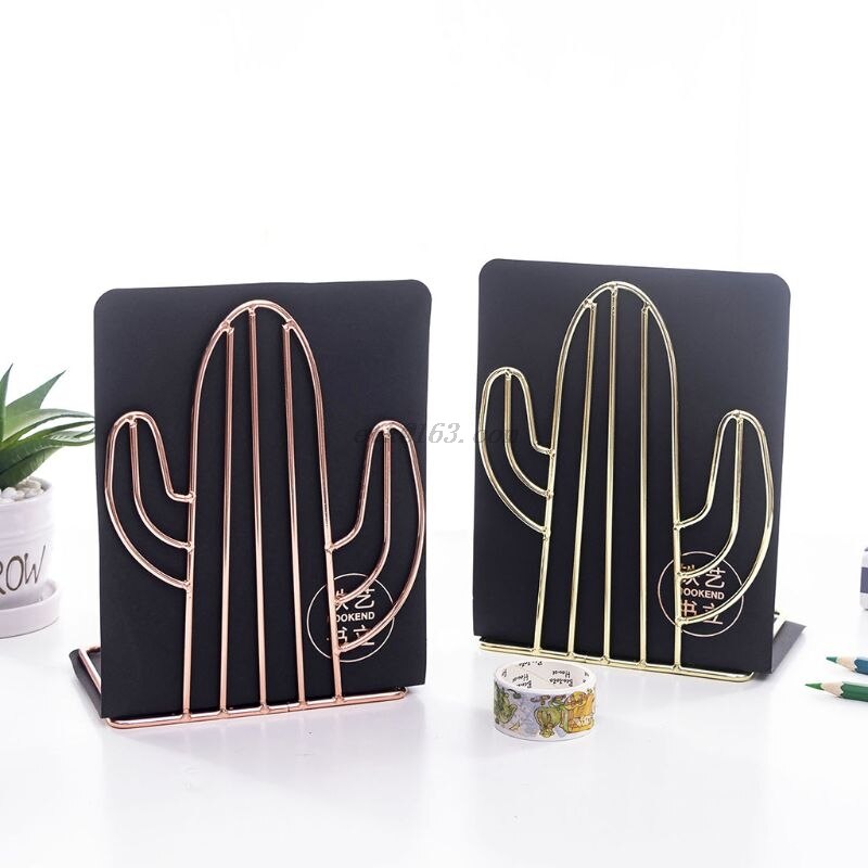 2PCS/Pair Cactus Shaped Metal Bookends Book Suppor... – Grandado