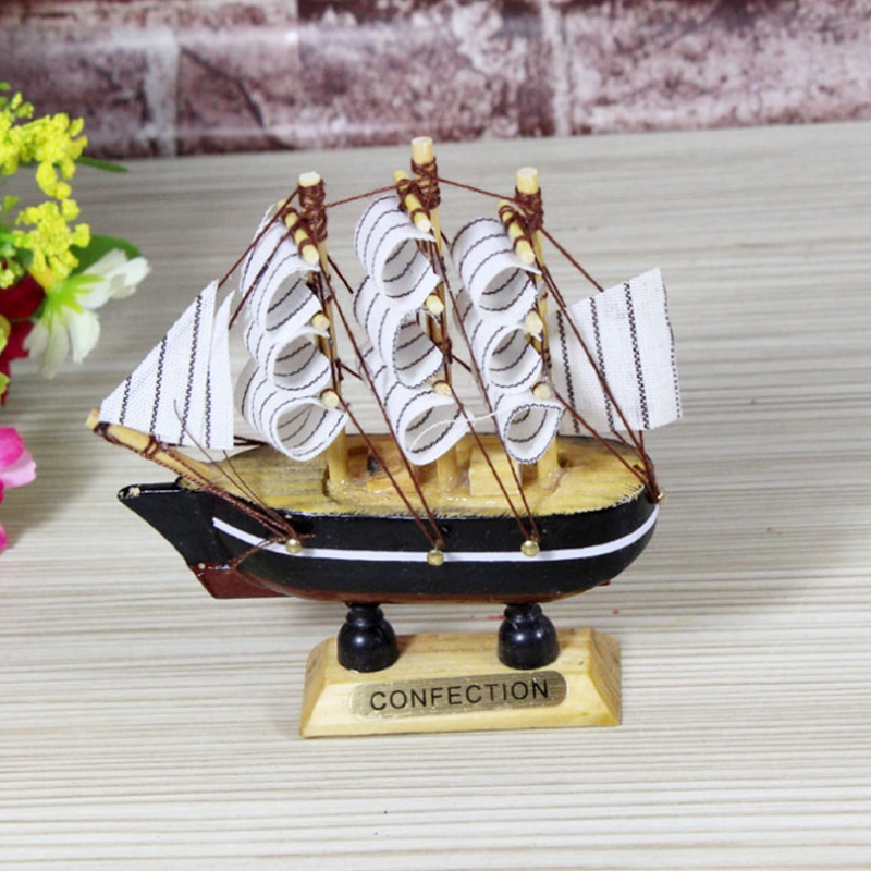 Small Handmade Wooden Ship Model Pirate Sailing Bo... – Vicedeal