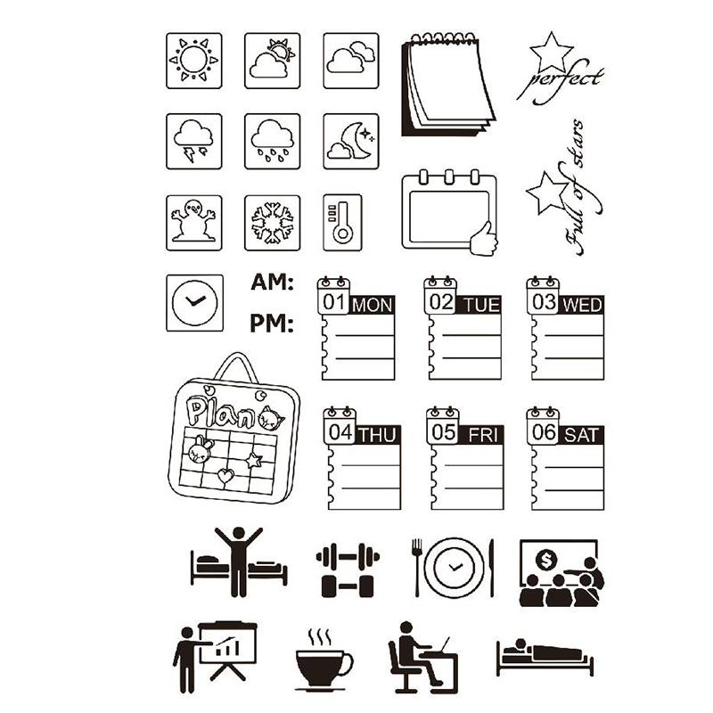 daily life planner stamps clear week day stamp not... – Grandado