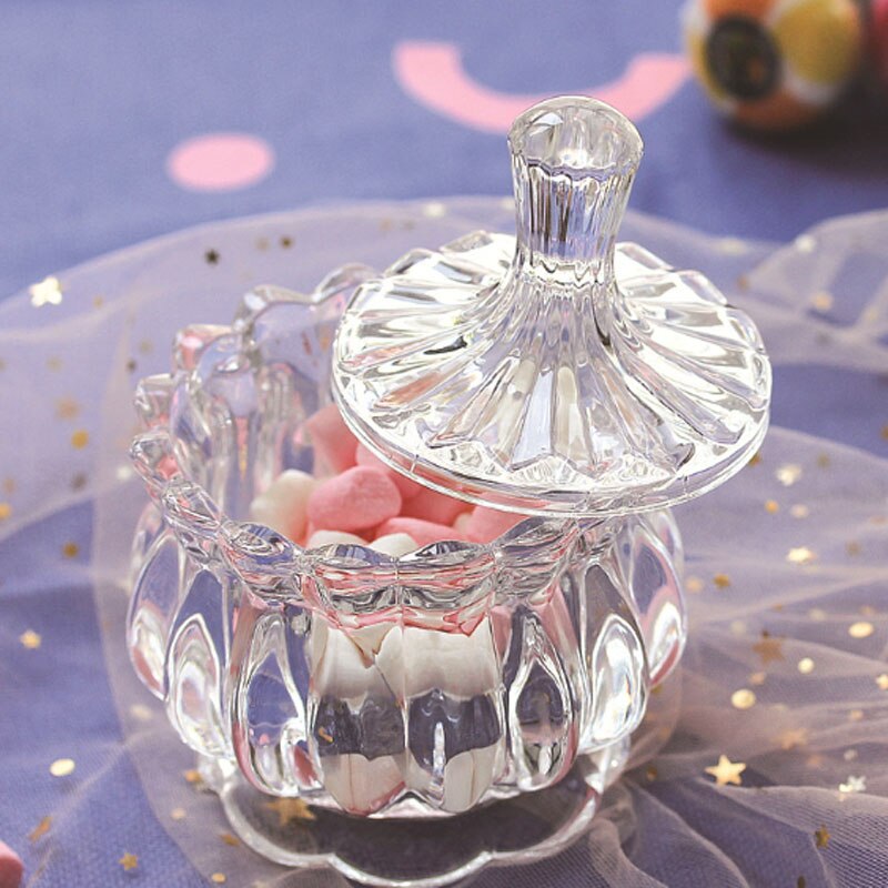 Tall Glass Candy Storage Tank With Lid Crystal Kit... – Grandado