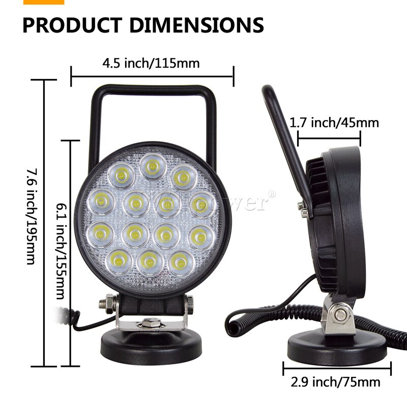 Offroad Car 4" Portable LED Work Light Magnetic Ba... – Vicedeal