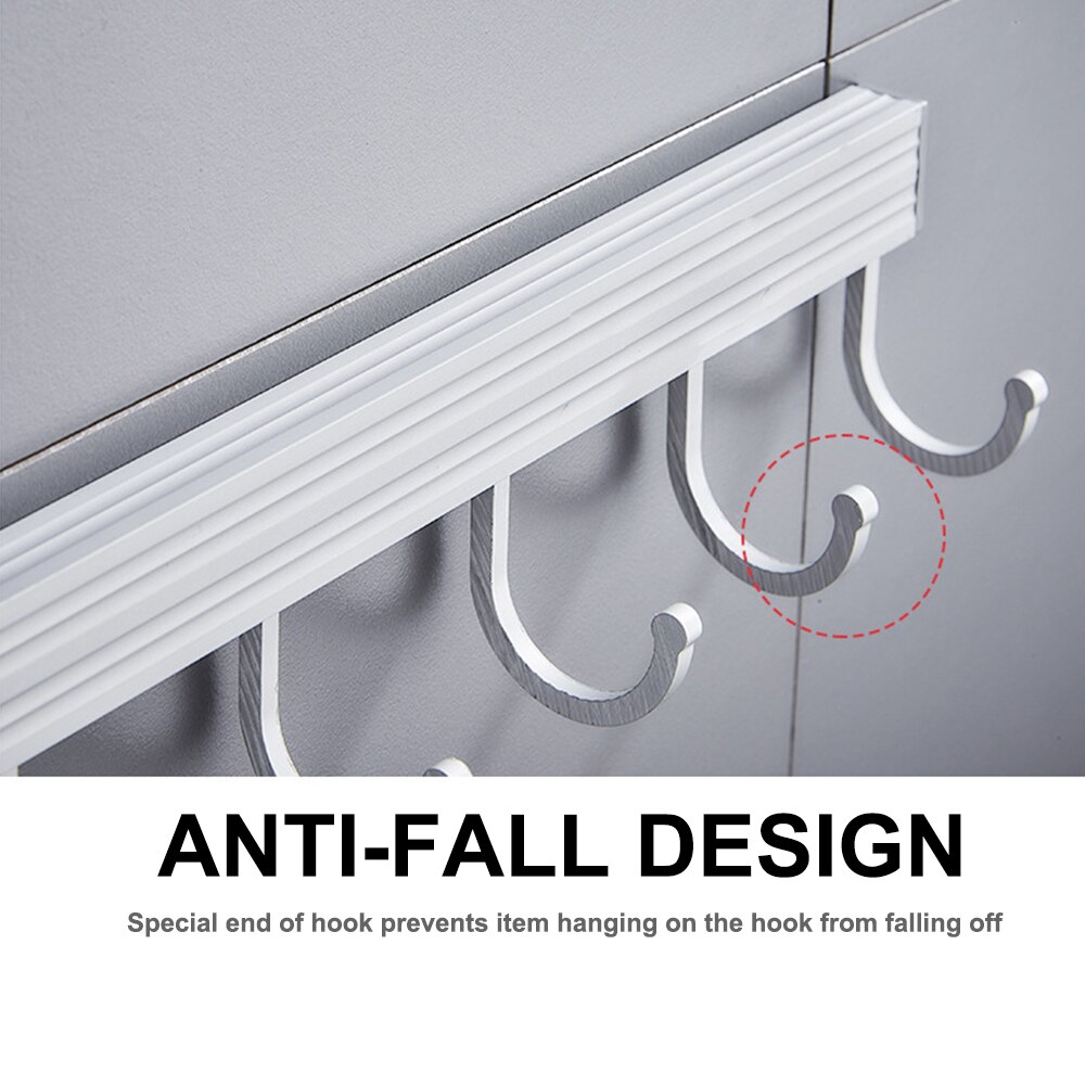 Kitchen Storage Shelf with Hook Wall Mount Coat Ra... – Grandado